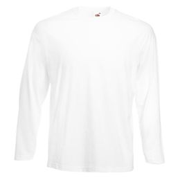 Fruit of the Loom - "Value" T-Shirt f&uuml;r Herren/Damen Unisex Lang&auml;rmlig (Wei&szlig;)