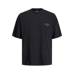 Jack & Jones Herren-T-Shirt der Marke Jack & Jones. Das Shirt ist aus hochwertiger Baumwolle gefertigt und bietet einen hohen Tragekomfort. Marke: Jack & JonesModellname: Santorini Oversize Fit Tee Kategorie: men's tee ssMaterialien: BaumwolleFarbe: schwarz