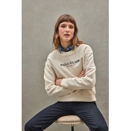 Sweatshirt ecru im Boxy Fit Established 2012 Polo Club