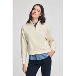 Sweatshirt ecru Boxy Fit mit gummiertem Polo Club-Logo