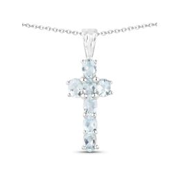 Vira Jewels Anh&auml;nger mit Kette 925-Sterling Silber rhodiniert Gl&auml;nzend Aquamarine hellblau