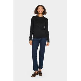 Saint Tropez Strickpullover Gerade Passform black