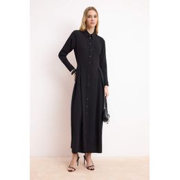 Langes, flaches Maxikleid f&uuml;r Damen, l&auml;ssig/alltagstauglich, A-Linien-Schnitt, Hijab-Stil