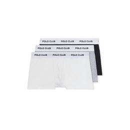 Pack mit drei Boxershorts schwarz, grau und wei&szlig; mit Polo Club Logo
