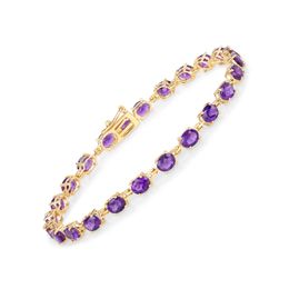 Vira Jewels Armband 925-Sterling Silber vergoldet Gl&auml;nzend Amethyst lila