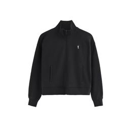Sweatshirt schwarz mit hohem Kragen, ganzem Rei&szlig;verschluss und Rigby Go-Logo