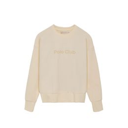 Sweatshirt ecru mit gummiertem Polo Club-Logo auf der Vorderseite