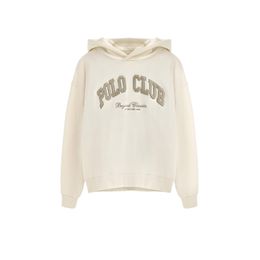Sweatshirt ecru mit Kapuze und Logo Established 2012 Polo Club