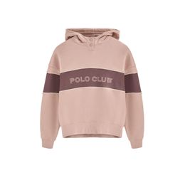 Sweatshirt blassrosa mit Kapuze und Polo Club-Logo