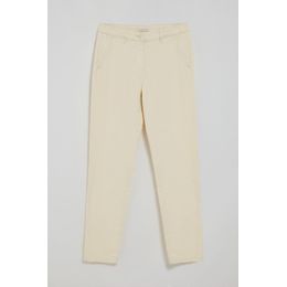 Chinohose May ecru mit minimalistischer Polo Club-Stickerei auf der Tasche