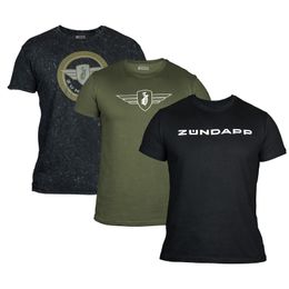 Z&uuml;ndapp 3 Z&uuml;ndapp T-Shirt mit Print retro f&uuml;r Herren oder Damen S - XXL Dreierpack Basic Shirt unisex 100 % Baumwolle