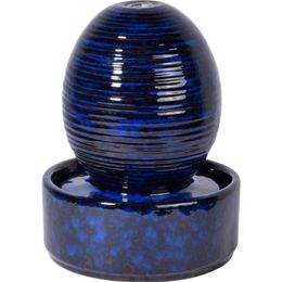Dobar Design Keramik Zimmerbrunnen Kugel, Blau