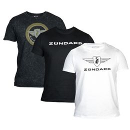 Z&uuml;ndapp 3 Z&uuml;ndapp T-Shirt mit Print retro f&uuml;r Herren oder Damen S - XXL Dreierpack Basic Shirt unisex 100 % Baumwolle