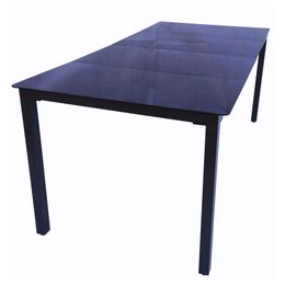 Vcm Gartentisch aus Glas und Aluminium Esstisch ca. H. 73 x B. 140 x T. 80 cm Anthrazit Balkontisch Gartenm&ouml;bel
