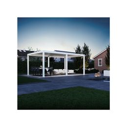 Weide E-Deluxe Plus elektrische Pergola mit LED Voll Aluminium 4 x 6 M motorisiertes Lamellendach wei&szlig;?