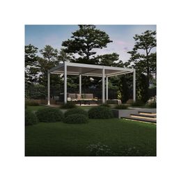 Weide E-Deluxe elektrische Pergola mit LED Voll Aluminium 3,6 x 5,3 M motorisiertes Lamellendach wei&szlig;?