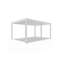 Weide E-Deluxe elektrische Pergola mit LED Voll Aluminium 3,6 x 5,3 M motorisiertes Lamellendach Ivory Sand?