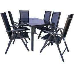 Vcm 7 tlg. Gartenm&ouml;bel Set Sitzgruppe Essgruppe 1x Tisch, 6x St&uuml;hle Tisch Ma&szlig;e ca. H. 76 x B. 140 x T. 80 cm St&uuml;hle 140 SW