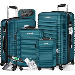 Kesser&reg; 4tlg. Hartschalenkofferset Hartschalenkoffer Reisekoffer Set Reisekofferset Trolley Koffer Inkl. Kofferwaage + Gep&auml;ckanh&auml;nger Rollkoffer Schloss 4 Rollen ABS-Hartschale Teleskopgriff S-M-L-XL
