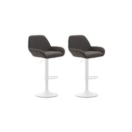 CLP 2er Set Barhocker Braga Mit Stoffbezug I 2 x Barstuhl Mit Lehne Und Fu&szlig;st&uuml;tze