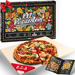 Heidenfeld XXL-Pizzastein, 46,5 x 35,5 x 1,5 cm, rechteckig, Cordierit, f&uuml;r Backofen oder Grill