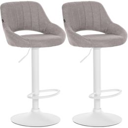 CLP Barhocker 2er Set h&ouml;henverstellbar mit Lehne Milet, Barst&uuml;hle gepolstert Stoffbez&uuml;ge, Tresenst&uuml;hle mit Metallgestellen drehbar