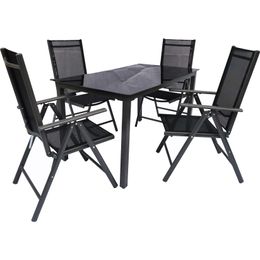 Vcm 5-tlg Gartenm&ouml;bel Set Sitzgruppe Essgruppe 1xTisch, 4x St&uuml;hle Tisch Ma&szlig;e ca. H. 76 x B. 140 x T. 80 cm Garten Set &ndash; St&uuml;hle 140 SW