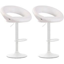 CLP 2er Set Barhocker Olinda Kunstleder I Thekenhocker H&ouml;henverstellbar I Barst&uuml;hle Mit Fu&szlig;st&uuml;tze I Tresenst&uuml;hle Mit Trompetenfu&szlig; Metall