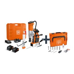 Fein Akku-Universal-Magnet-Kernbohrmaschine bis 35 mm mit Anwenderset, AKBU 35 PMQW 18 V AS Construction-Site 2x 8 Ah Set 3/4 in Weldon/HSS NOVA 50 (71700466000 | 71700466000)