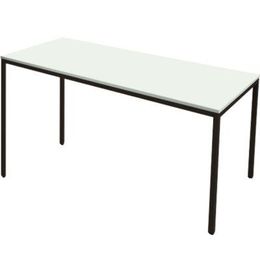 Sch&auml;fer Shop Sch&auml;fer Shop Pure Stahlrohrtisch, Rechteck, Quadratrohrfu&szlig;, B 1600 x T 800 x H 720 mm, lichtgrau/schwarz