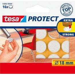 Tesa&reg; Filzgleiter Protect&reg;, rund, selbstklebend, &Oslash; 18 mm, wei&szlig;, 16 St&uuml;ck