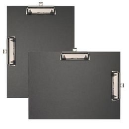 Falken Doppelklemmbrett, A4 Hoch- und Querformat, f&uuml;r 50 Blatt, mit Aufh&auml;nge&ouml;se, FSC&reg;-Pappe/Metall/Kunststoff, schwarz, 1 St&uuml;ck