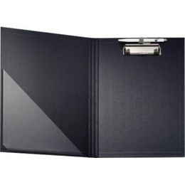 Falken Klemmbrettmappe, A4, f&uuml;r 50 Blatt, Einstecktasche, Stiftehalter, FSC&reg;-Pappe/Metall/Kunststoff, schwarz, 1 St&uuml;ck