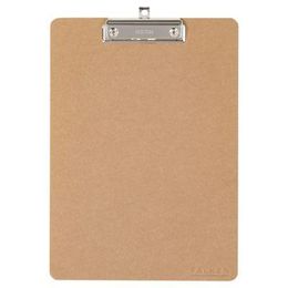 Falken Klemmbrett Pure Nature, A4, f&uuml;r 50 Blatt, mit Aufh&auml;nge&ouml;se, FSC&reg;-Buchbinderpappe und Metall, naturbraun, 1 St&uuml;ck