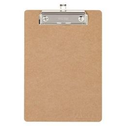 Falken Klemmbrett Pure Nature, A5, f&uuml;r 50 Blatt, mit Aufh&auml;nge&ouml;se, FSC&reg;-Buchbinderpappe und Metall, naturbraun, 1 St&uuml;ck