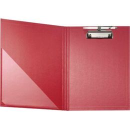 Falken Klemmbrettmappe, A4, f&uuml;r 50 Blatt, Einstecktasche, Stiftehalter, FSC&reg;-Pappe/Metall/Kunststoff, rot, 1 St&uuml;ck