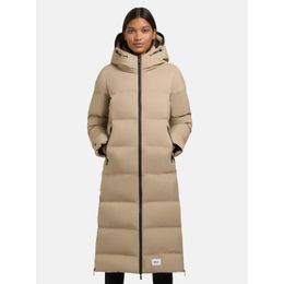 Steppmantel Khujo "Larea3-YM", Damen, Gr. XL (42), beige (sand), Obermaterial: 100% Nylon. Futter: 100% Nylon. Wattierung: 100% Polyester, gerade ca. Mitte Wade, &Auml;rmel ohne &Auml;rmelschlitz normaler Saum, M&auml;ntel Steppmantel, Wasserabweisender gesteppter Mantel mit warmer Kapuze