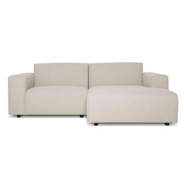Ecksofa OTTO HOME "Naddine", beige, B:228cm H:75cm T:156cm, 100% Polyester, Sofas, Ecksofa, B. 228 cm, L-Form, Strukturstoff M&eacute;lange-Effekt, Wellenunterfederung