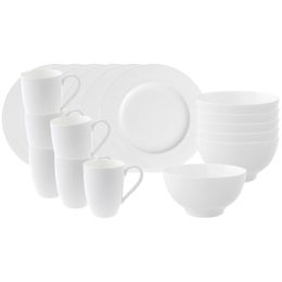 Villeroy & Boch Geschirr-Set VILLEROY & BOCH "Fr&uuml;hst&uuml;cks-Set Royal 18er Set wei&szlig;", wei&szlig;, 18, Porzellan, Geschirr-Sets, Geschirr-Set, Sp&uuml;lmaschinengeeignet, Mikrowellenfest