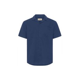 Leinenhemd Blend "Leinenhemd BHLinas", Herren, Gr. L, N-Gr, blau (marineblaus), Obermaterial: 55% Leinen LI. 45% Viskose CV., Hemden