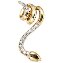 Kettenanh&auml;nger Jobo "Anh&auml;nger Schlange", gelb (gelbgold 585), Schmuckanh&auml;nger, Damen, SI = kleine Einschl&uuml;sse, Diamanten Gelbgold 585, Diamanten, Gelbgold 585, Kettenanh&auml;nger, 585 Gold mit 14 Diamanten