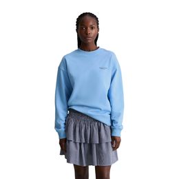 Marc O'Polo Sweatshirt MARC O'POLO DENIM "aus softem French Terry", Damen, Gr. L, medium blau 4840, Obermaterial: 100% Baumwolle, unifarben, oversize, Rundhals, doppelte B&uuml;ndchen, Sweatshirts Sweatshirt