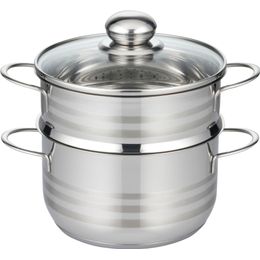 Dampfgartopf ELO Basic "Brillant", silber (silberfarben), &Oslash;:24cm, T&ouml;pfe, Glasdeckel, Induktion