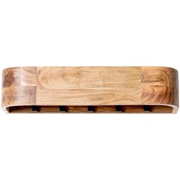Garderobenpaneel HAKU "Wandgarderobe", braun, B:60cm H:13cm T:20cm, Massivholz, Garderobenpaneele, Garderobenpaneel