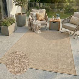 Outdoorteppich Carpet City "Flachgewebe in Sisal-Optik, Wetterfest & UV-best&auml;ndig", braun, B:150cm H:0,5mm L:150cm, Polypropylen, Teppiche, Outdoorteppich, Witterungsbest&auml;ndig f&uuml;r Balkon, Terrasse, Garten