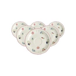 Villeroy & Boch Untertasse VILLEROY & BOCH "Kaffeeuntertassen Petite Fleur &oslash; 14,5 cm 6er Set wei&szlig;", wei&szlig;, B:14,5cm H:2cm L:14,5cm T:14,5cm &Oslash;:14,5cm, Speiseteller, Sp&uuml;lmaschinengeeignet, Mikrowellengeeignet