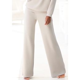 Loungehose French Connection, Damen, Gr. 48/50, N-Gr, beige, Obermaterial: 55% Viskose (LENZING&trade; ECOVERO&trade;), 40% Polyester, 5% Elasthan. Taschenfutter: 100% Polyester, unifarben, Basic, bequem lang, Hosen Loungehose, mit weitem Bein, Loungewear