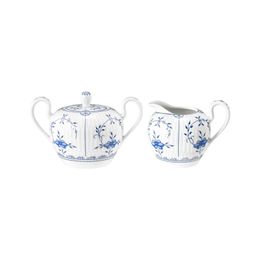 Milch- und Zuckerset Seltmann Weiden "Milch- & Zucker-Set Amina Strohblume 2er Set blau-wei&szlig;", blau (blau, wei&szlig;), 2, Porzellan, Geschirr-Sets, Sp&uuml;lmaschinenfest, Mikrowellensicher, Ofenfest