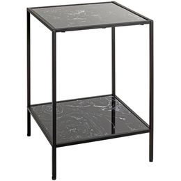 Beistelltisch HAKU "Beistelltisch", schwarz, schwarz, schwarz, B:51cm H:42cm T:41cm, Tische, Beistelltisch, Ablage Kunstmarmor