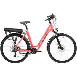 E-Bike KROSS "E-Citybike Sentio Hybrid 2.0 28 Zoll orange" Gr. 51, rot (orange, schwarz), Elektrofahrr&auml;der, 51cm, 28 Zoll (71,12cm), Pedelec, Elektrofahrrad f&uuml;r Damen und Herren